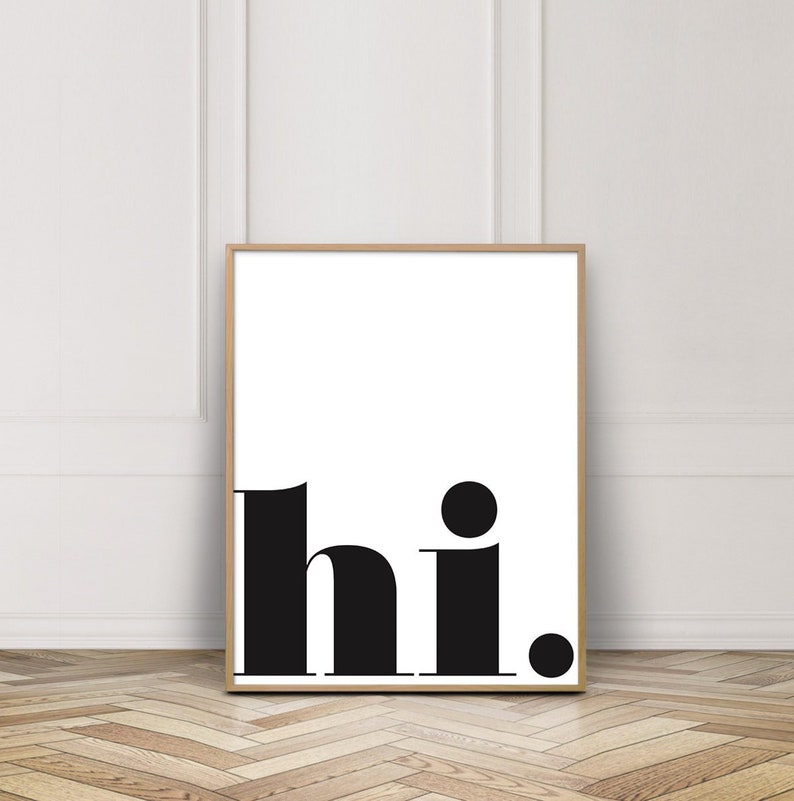 Hi Wall Art Print Hello Sign Printable Wall Art Typography - Etsy Australia