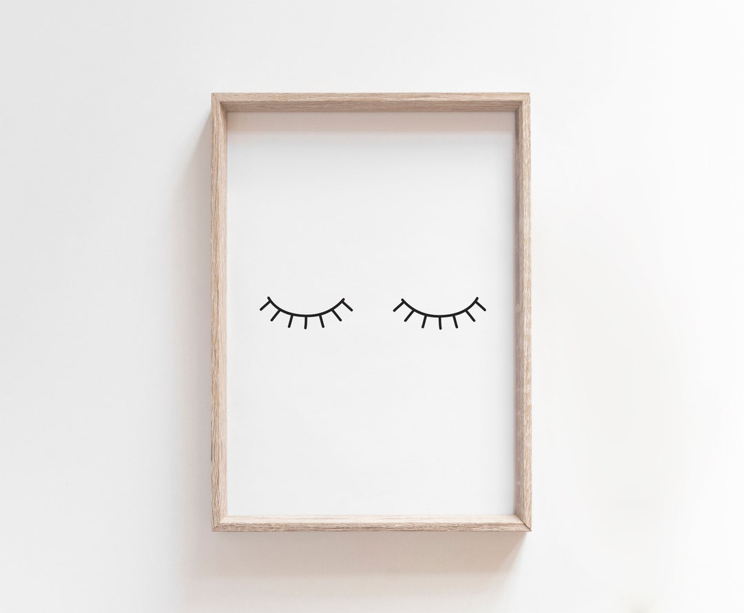 Sleepy Eyes Printable Nursery Decor, Eyelash Nursery Wall Art, Sleepy ...