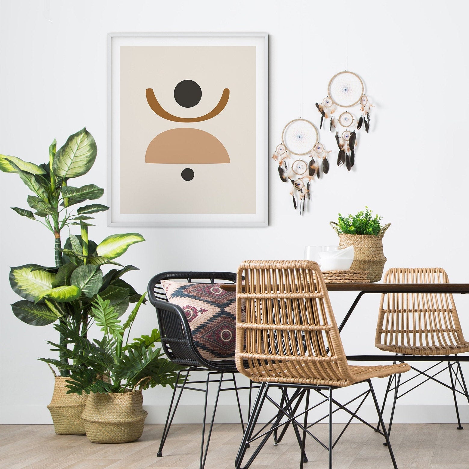 Abstract Mid Century Modern Circles Printable Wall Art | Etsy