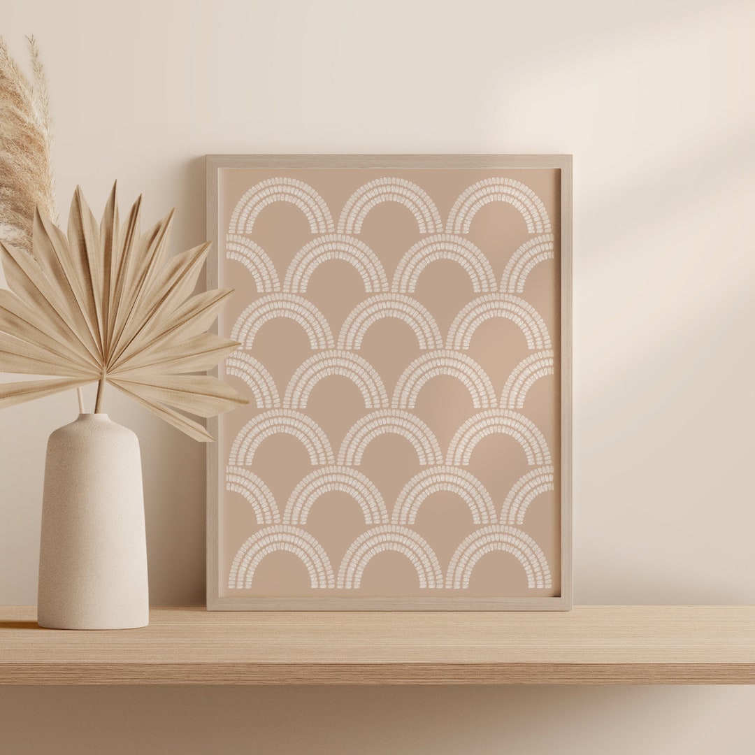 Neutral Tone Rainbow Printable Wall Art, Abstract Rainbow Digital Print ...