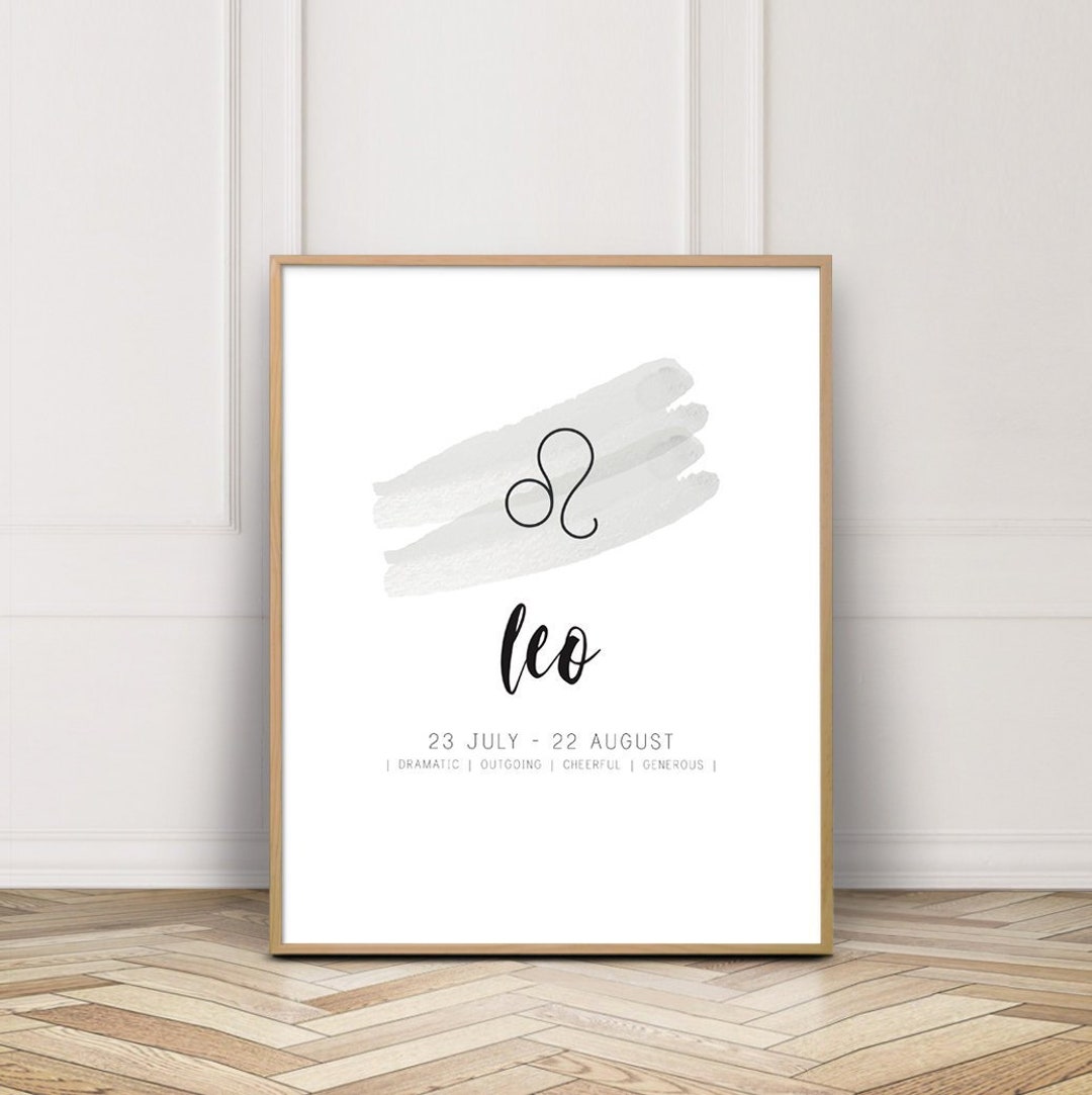 Leo Zodiac Art Print: Minimalist Astrology Decor (digital Prints) - Etsy