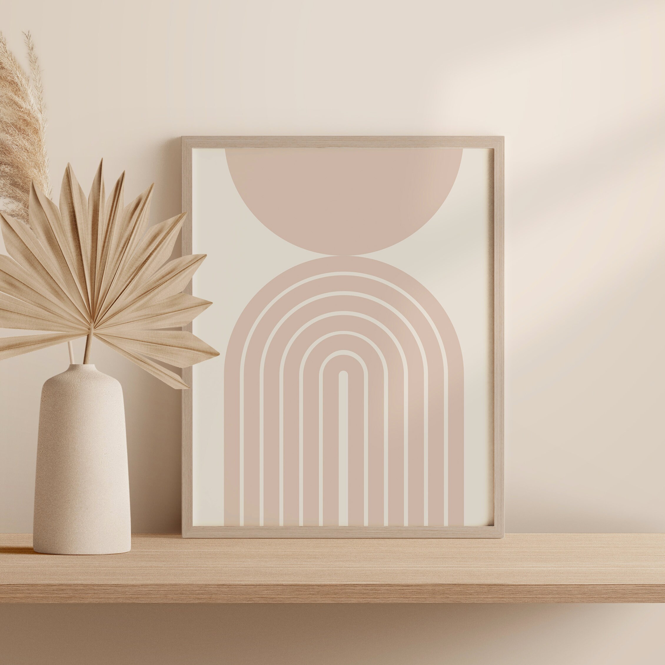 Purple mid century modern print Geometric wall art Rainbow printable ...