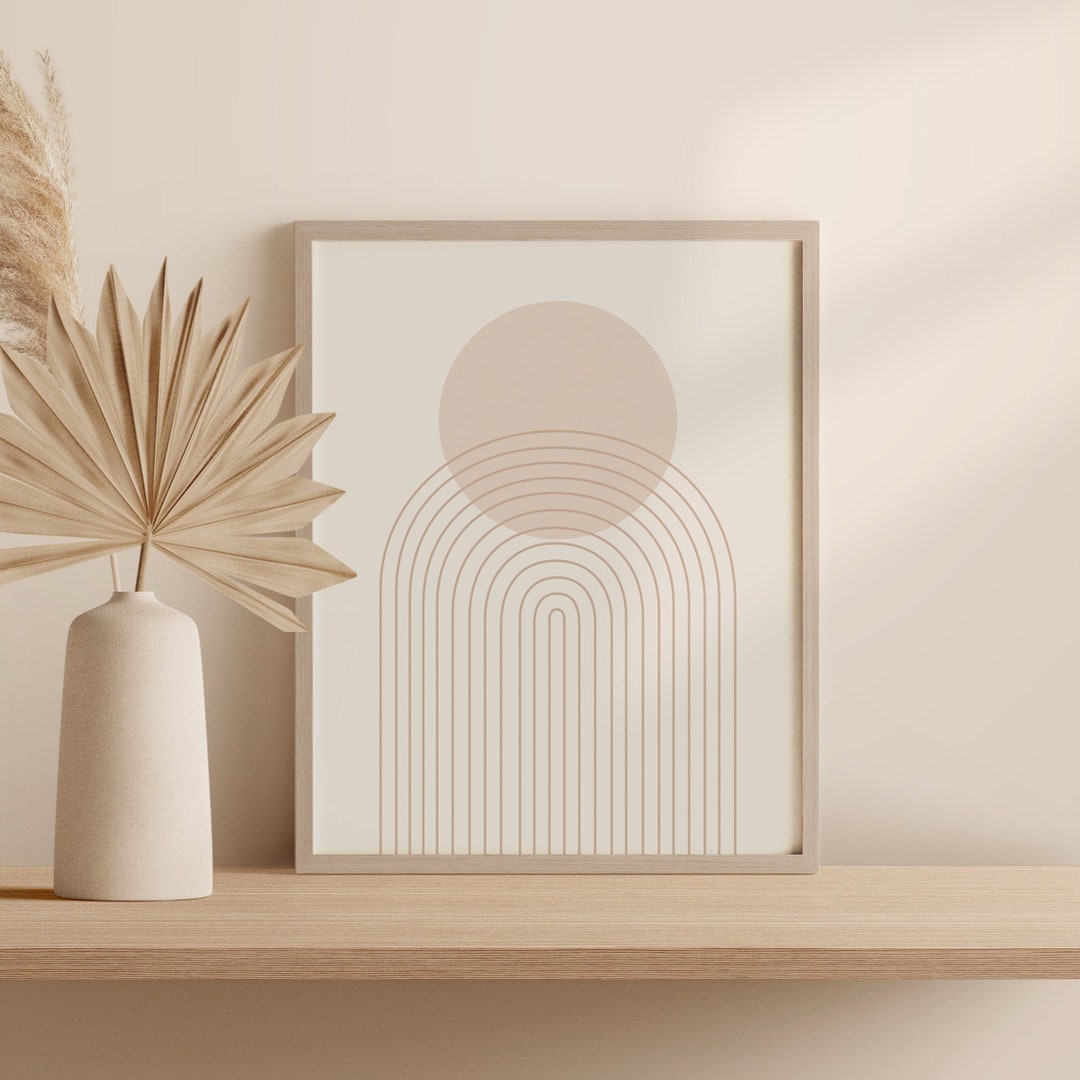 Mid Century Modern Rainbow Art Printable Neutral Tone - Etsy
