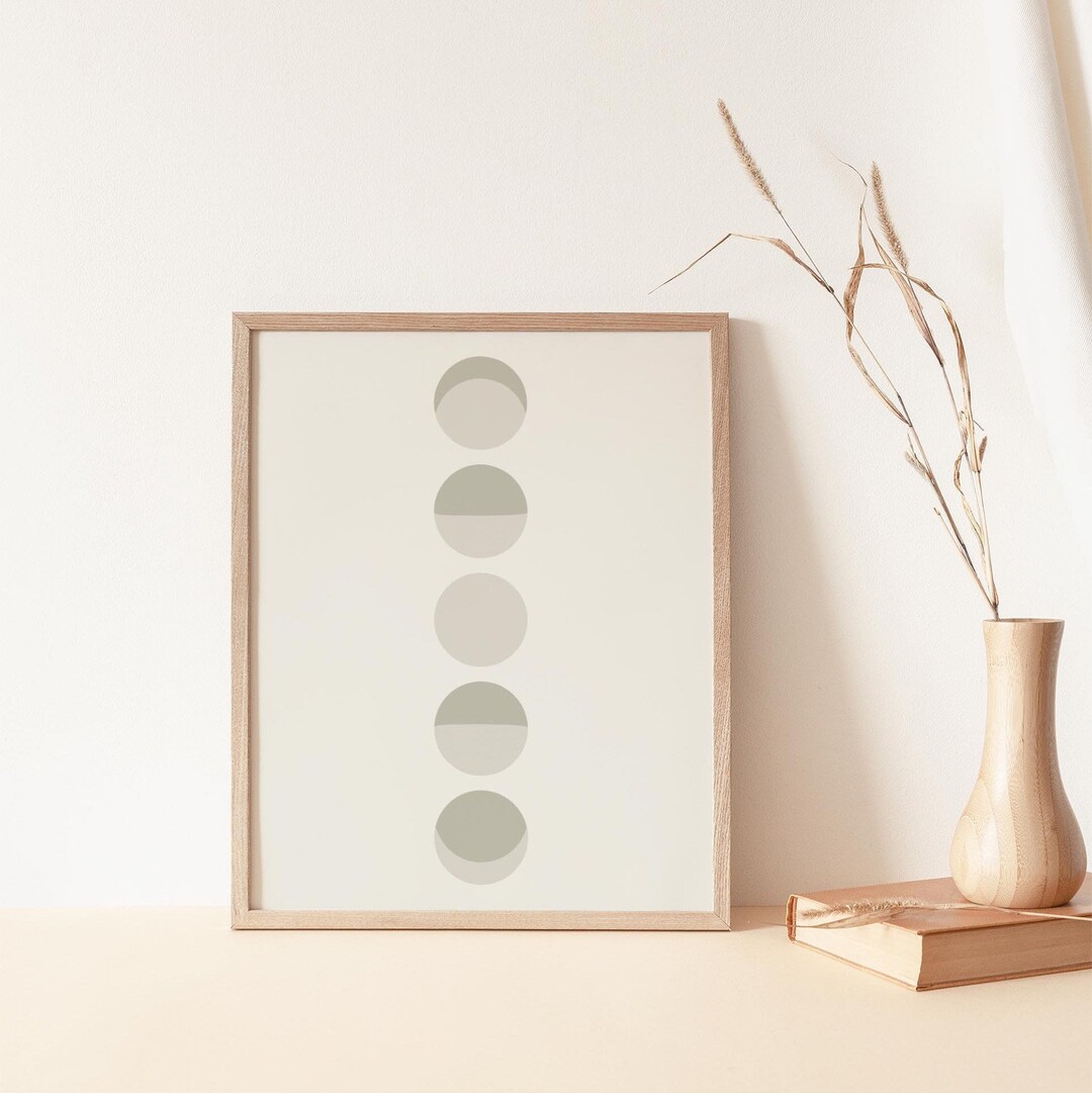 Boho Moon Phases Printable Wall Art Digital Print, Abstract Moon Phase ...