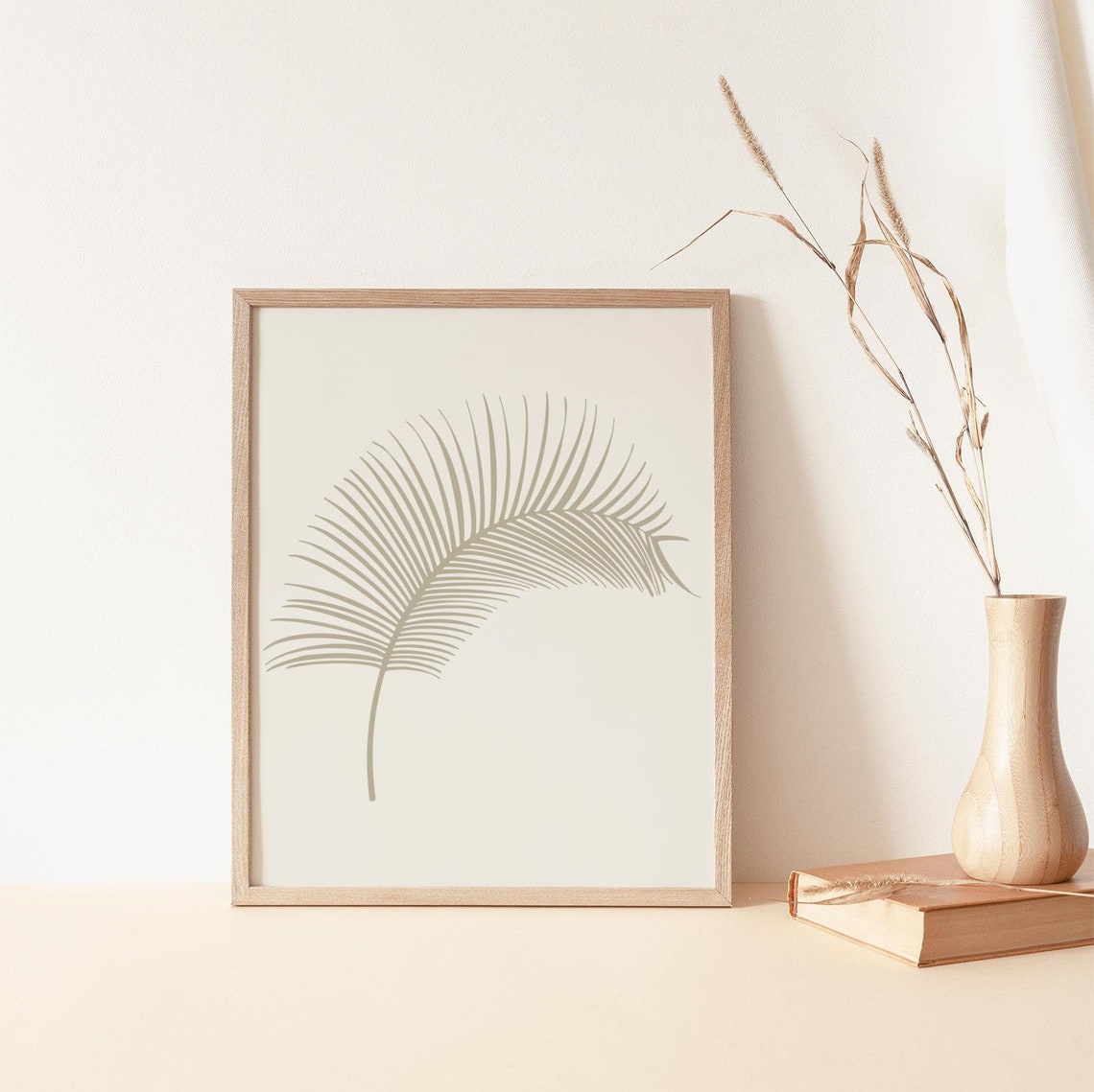 Boho Palm Leaf Botanical Wall Art Print Digital Print - Etsy
