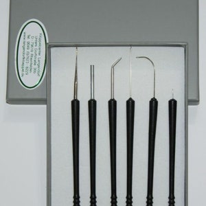 TOOL SET for Bobbin Lace Making. Set of 6 W/ Pin Pusher & Puller ...