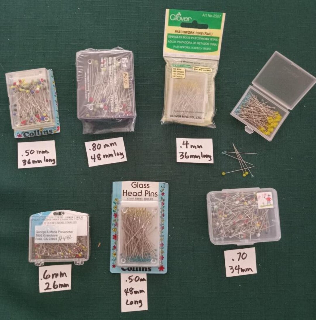 Bobbin Lace Glass Head Pins 36mm by .40 Great for Point Ground or ...