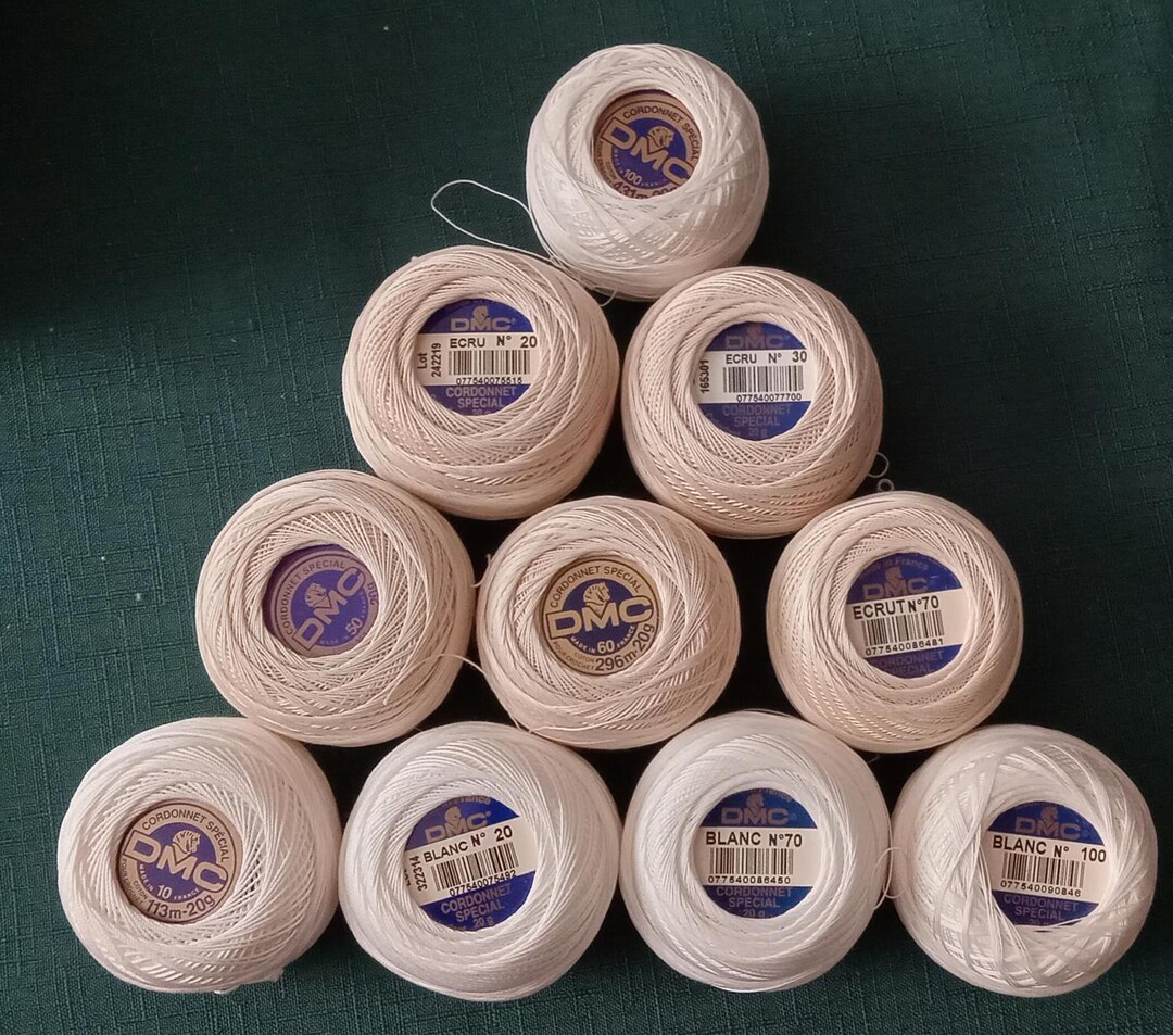 DMC Tatting & Bobbin Lace Cotton Threads, Cordonnet Cotton 6 Ply Number ...