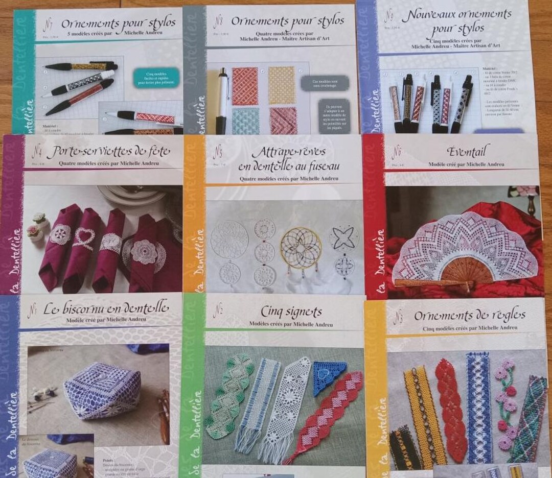 French Bobbin Lace Patterns. Full Size W/ Working Diagrams & Finished ...