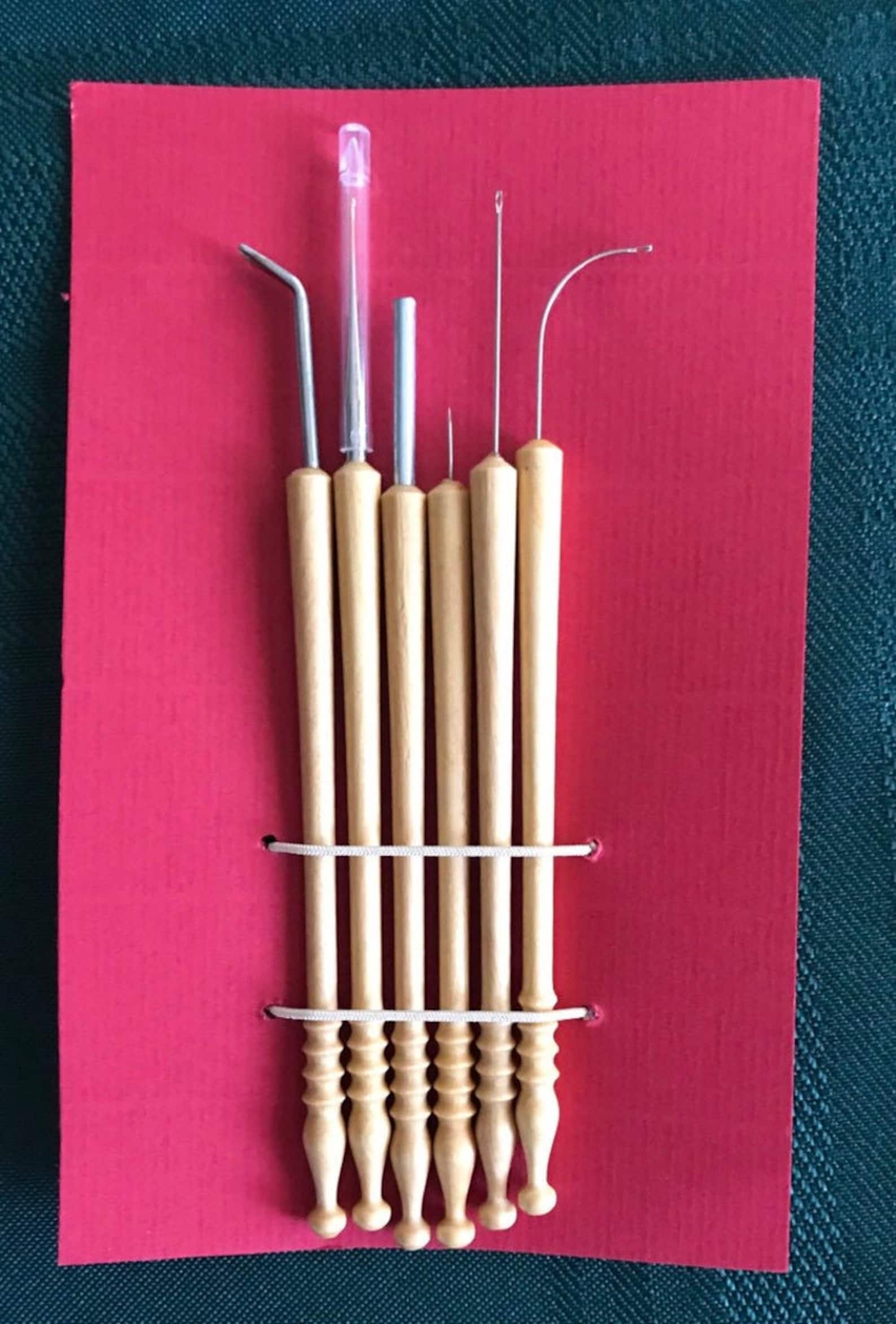 TOOL SET for Bobbin Lace Making. Set of 6 W/ Pin Pusher & Puller ...