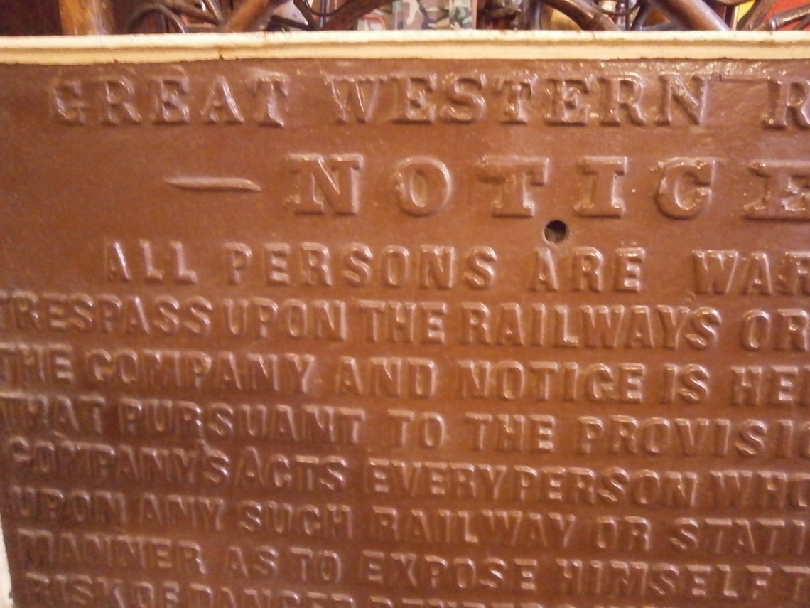 Great Western Railway GWR Cast Iron Notice Original Sign - Etsy UK