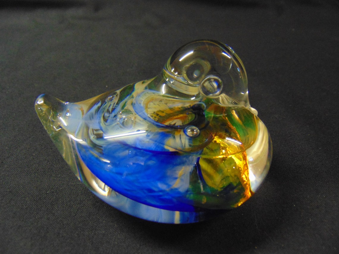 Handmade in Scotland, Vintage Selkirk Glass Bird Paperweight - Etsy