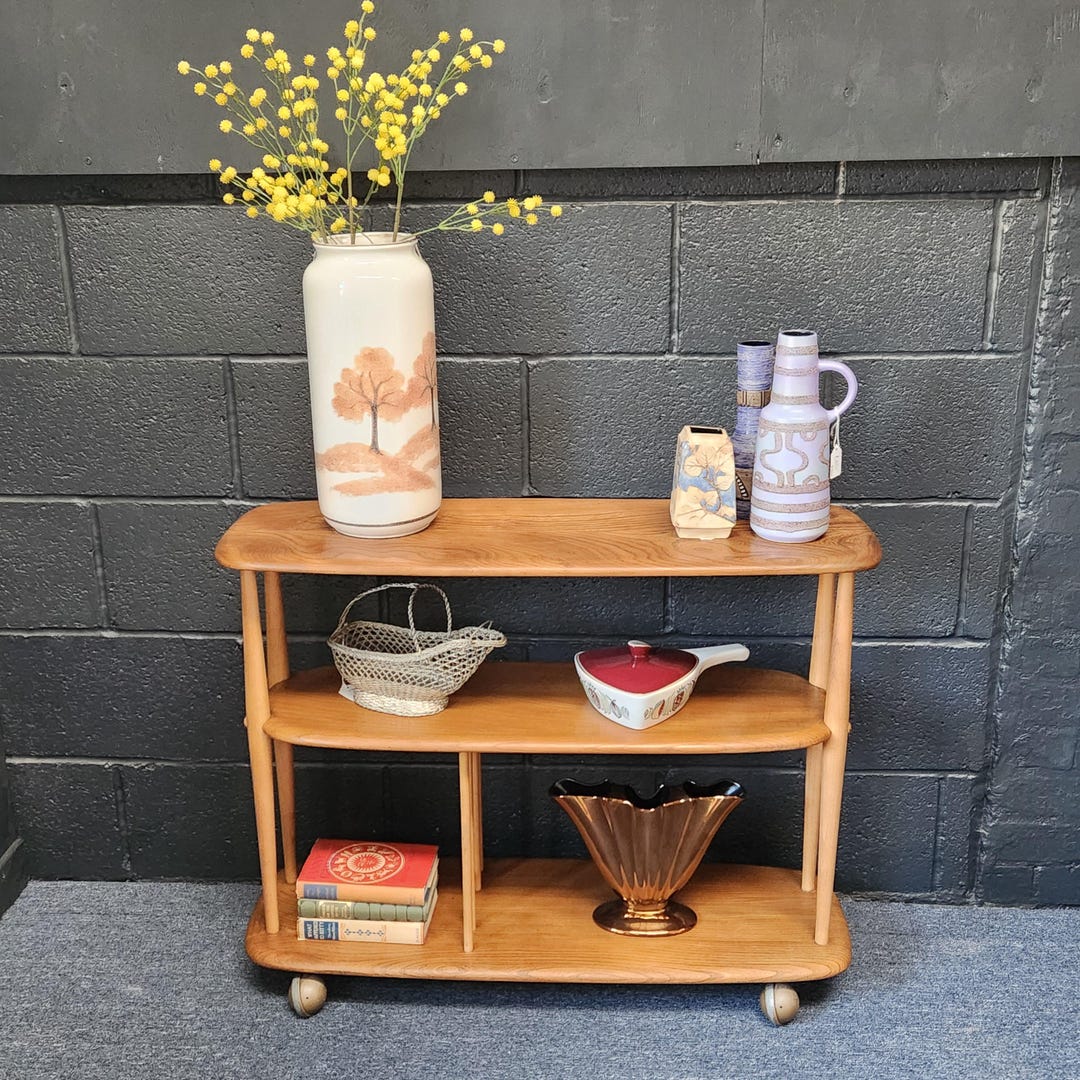 Ercol, Lucian Ercolani, Baby Giraffe Trolley Bookcase Circa 1960's ...