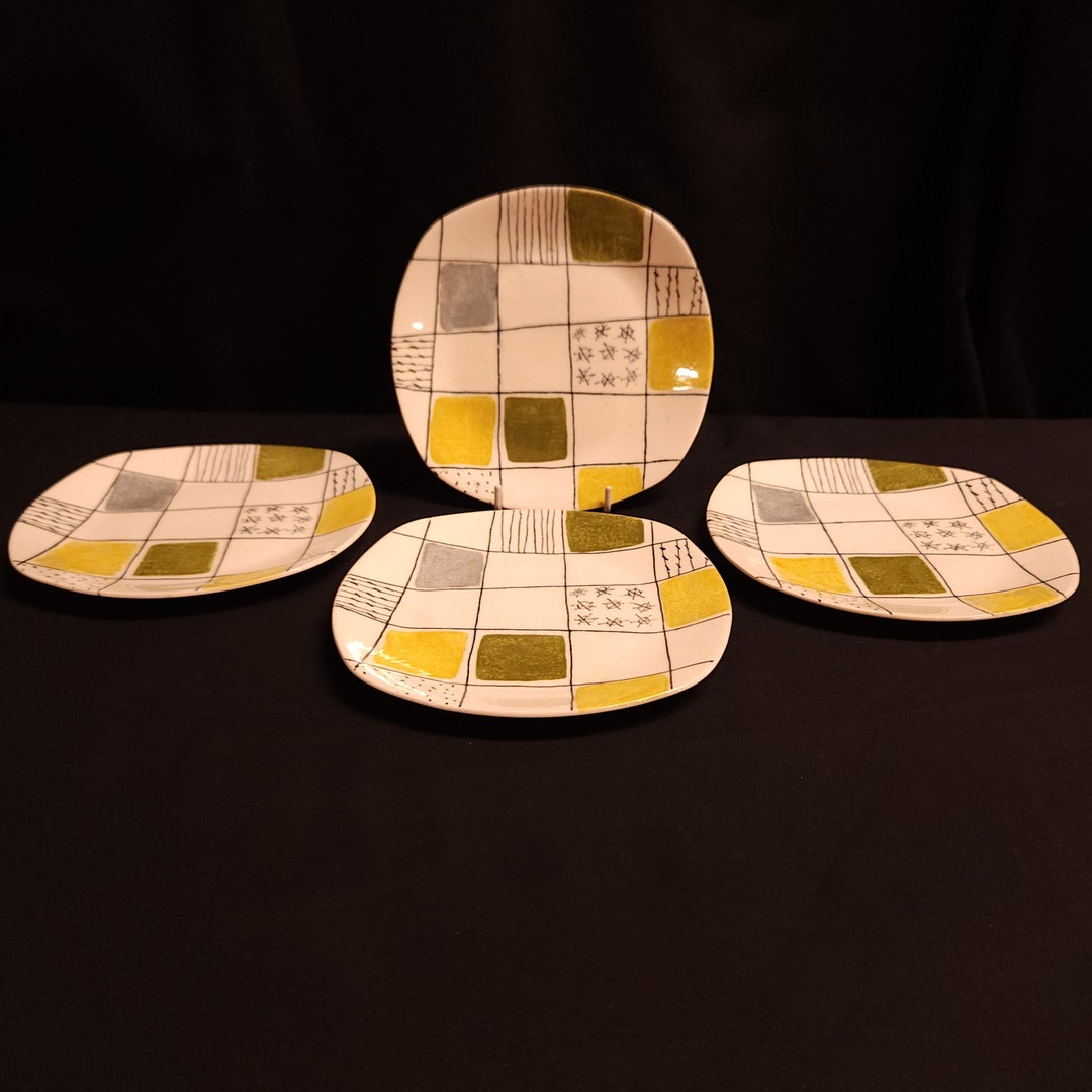 Set 4 Midwinter Side Plates Chequers by Terrance Conran - Etsy