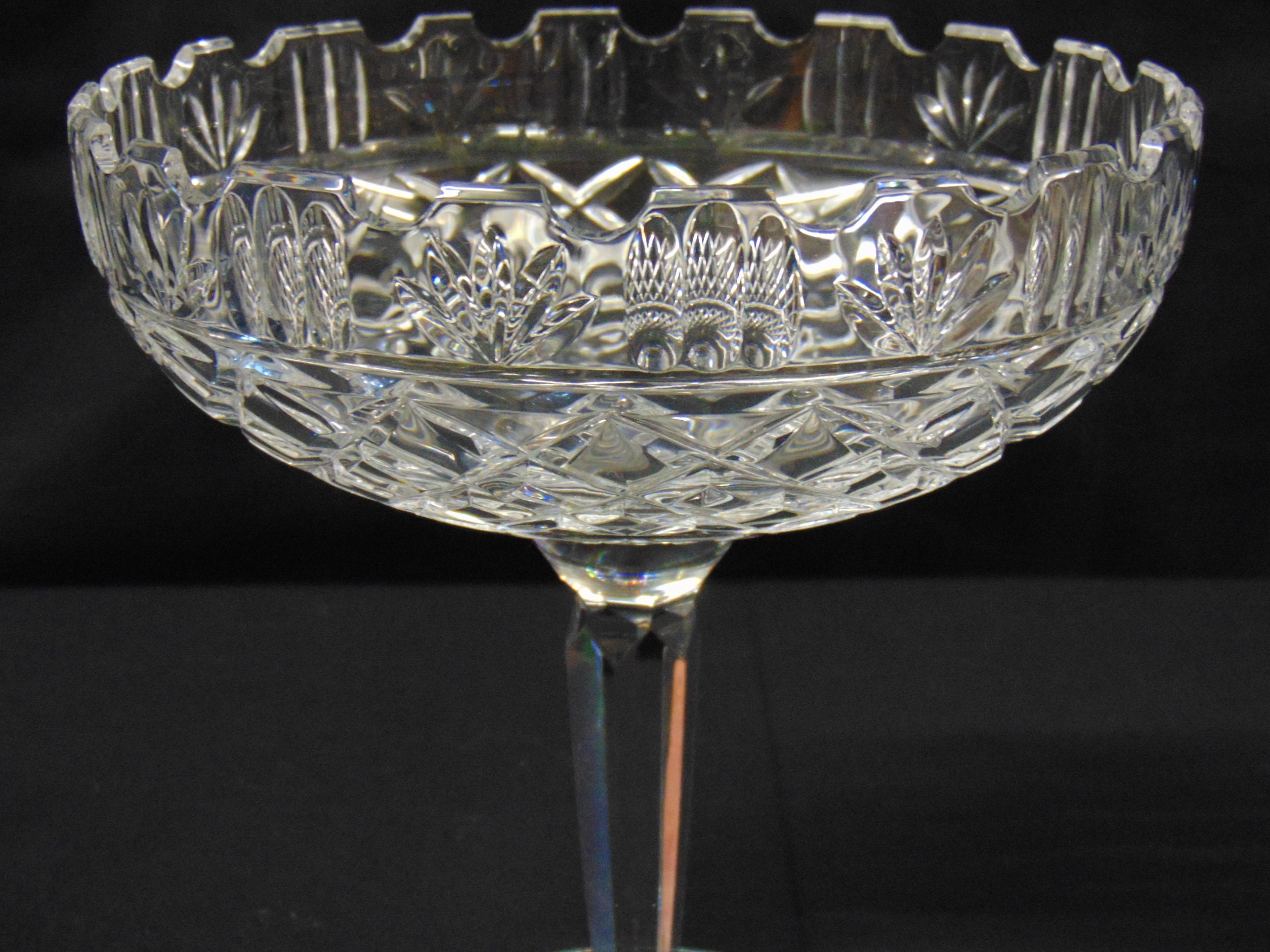 Victorian Hand Cut Crystal Pedestal Comport | Etsy