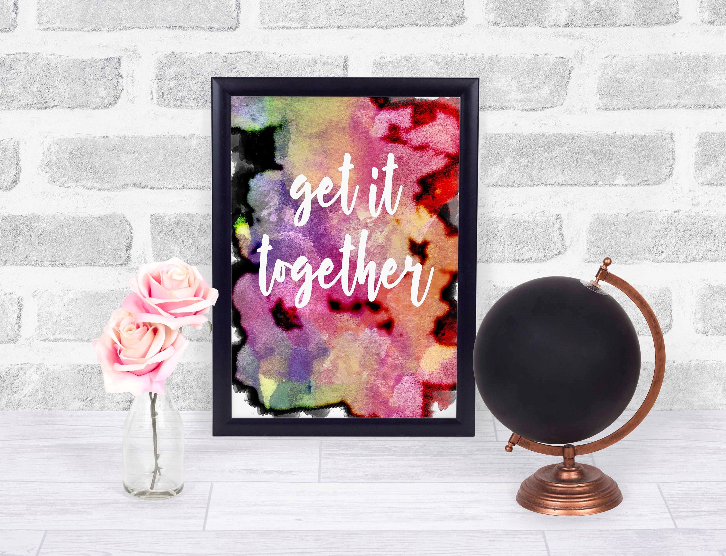 Get It Together Watercolor Colorful Printable Digital Download 8x10 - Etsy