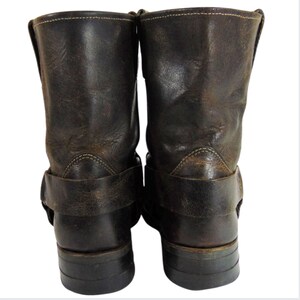 FRYE 87400 HARNESS BROWN Leather Motorcycle Boots Men's Size 8.5 Riding ...