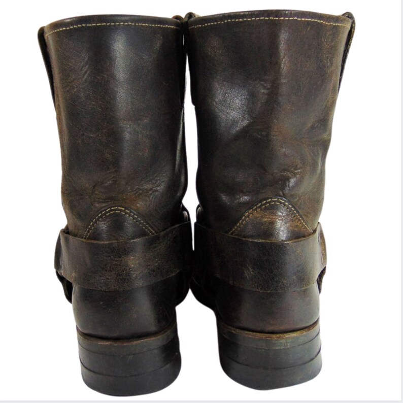 FRYE 87400 HARNESS BROWN Leather Motorcycle Boots Men's - Etsy