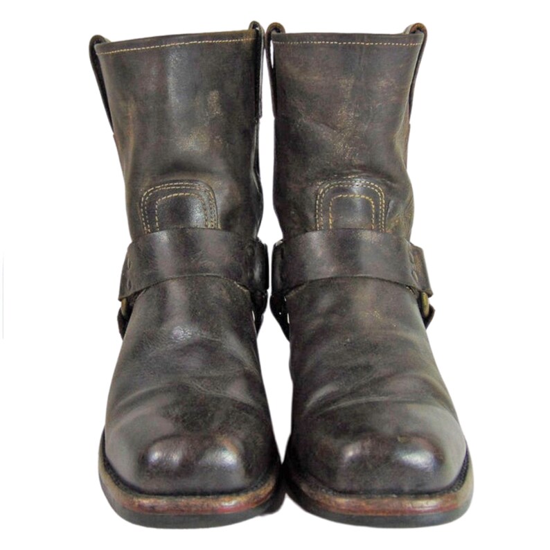 FRYE 87400 HARNESS BROWN Leather Motorcycle Boots Men's Size 8.5 Riding ...