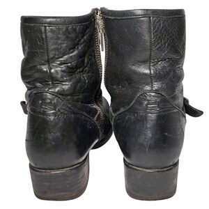 FRYE 76104 LYNN STRAP Short Black Leather Motorcycle Boots Women's Size ...