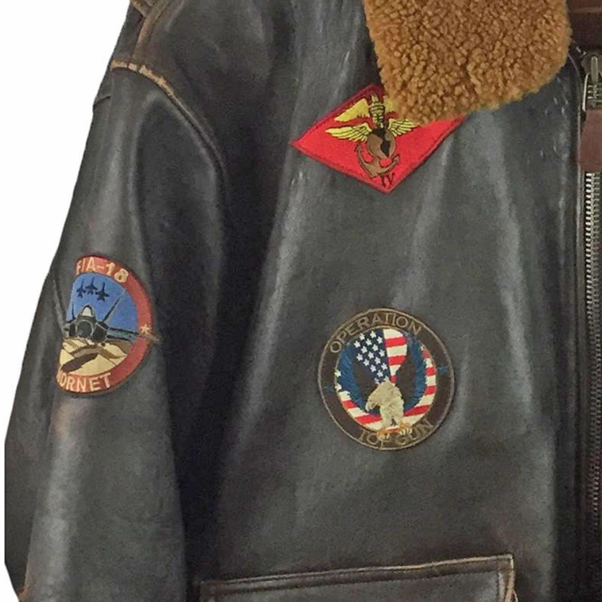 TOP GUN BROWN Leather G-1 Flight Bomber Jacket Men's Size 6XL ...