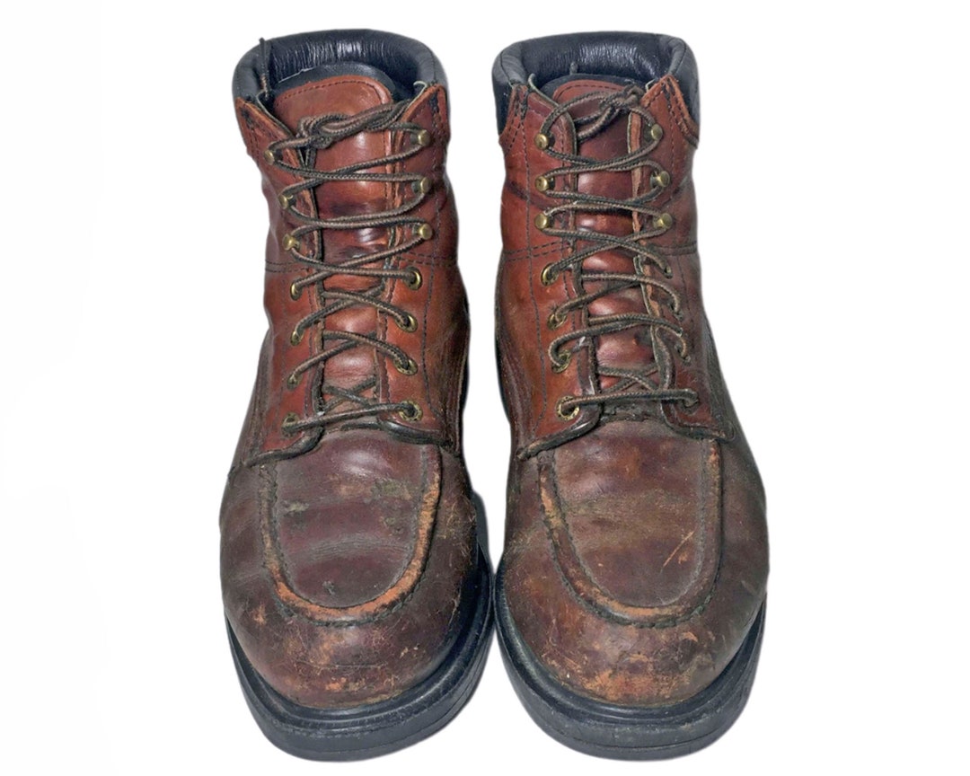 RED WING® 202 Brown Leather Lace up Boots Men's Size 8.5 E.E ...