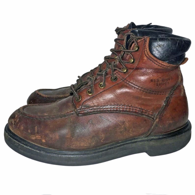 RED WING® 202 Brown Leather Lace up Boots Men's Size 8.5 E.E ...