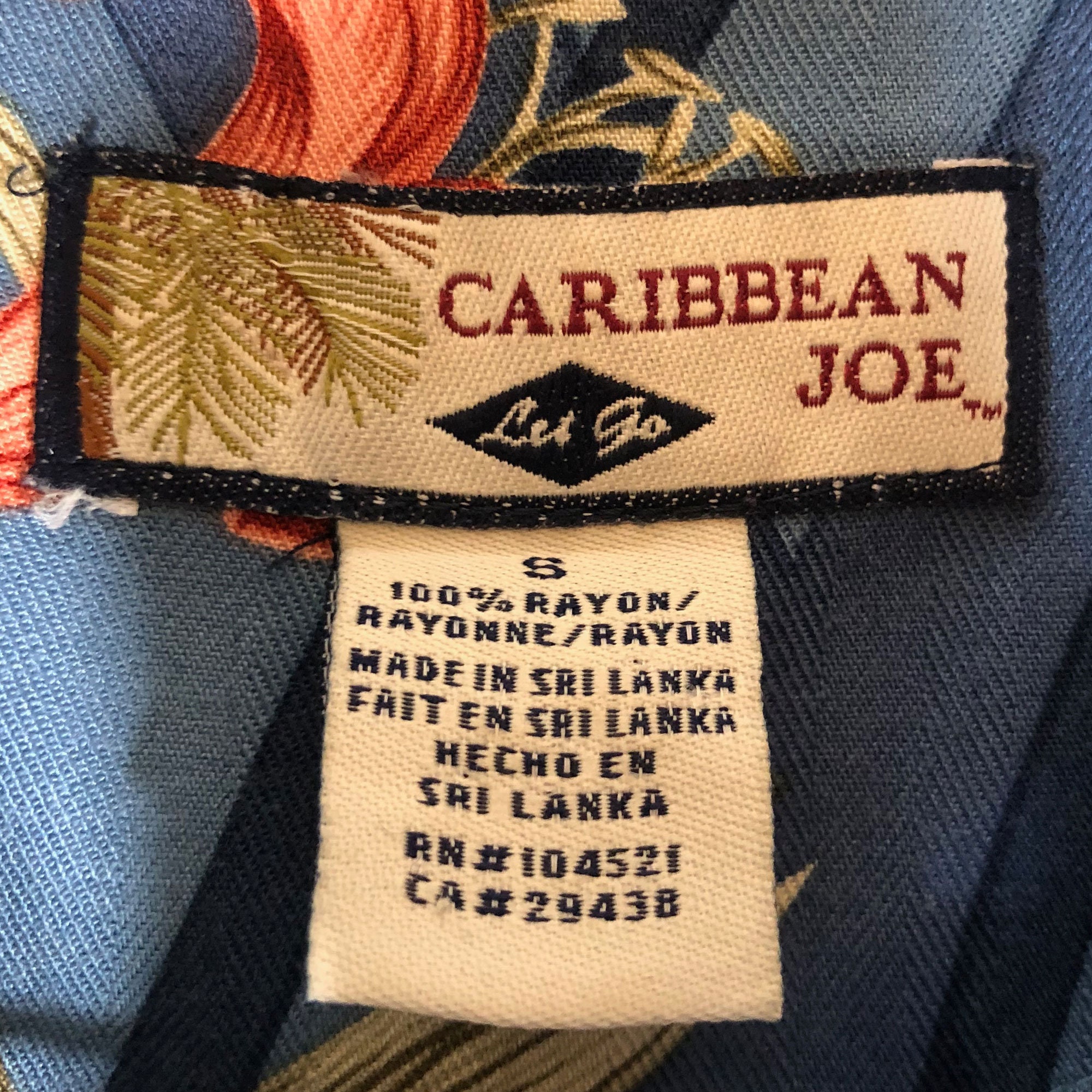 CARIBBEAN JOE Blue Floral Print Sleeveless Hawaiian Dress Size S Pink ...