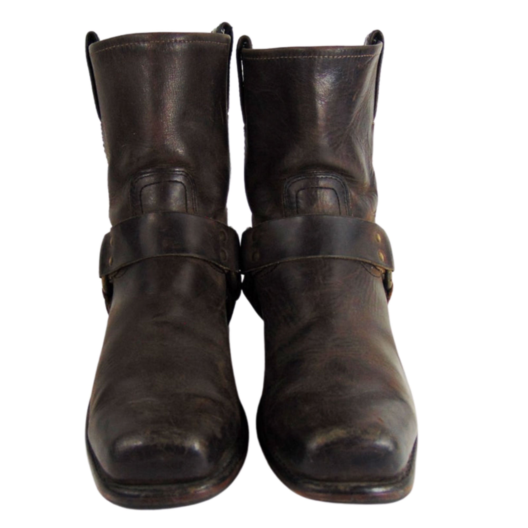 FRYE 87400 HARNESS BROWN Leather Motorcycle Boots Men's Size 9 Riding ...