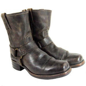 FRYE 87400 HARNESS BROWN Leather Motorcycle Boots Men's Size 8.5 Riding ...