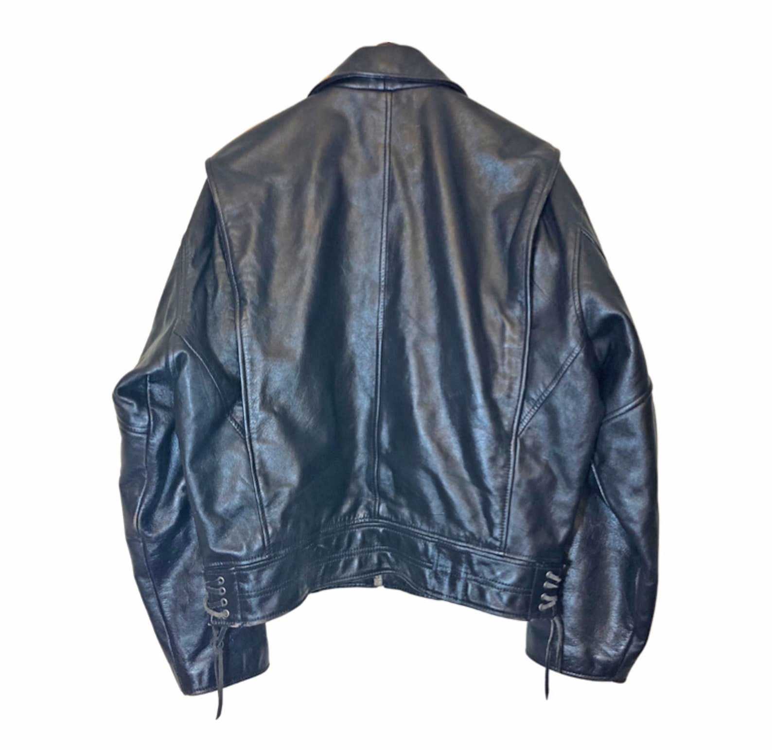 AVIREX BLACK LEATHER Motorcycle Jacket Men's Size M - Etsy