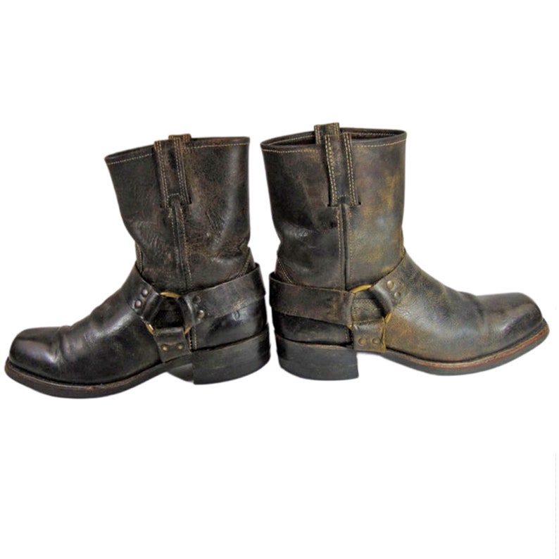 FRYE 87400 HARNESS BROWN Leather Motorcycle Boots Men's - Etsy