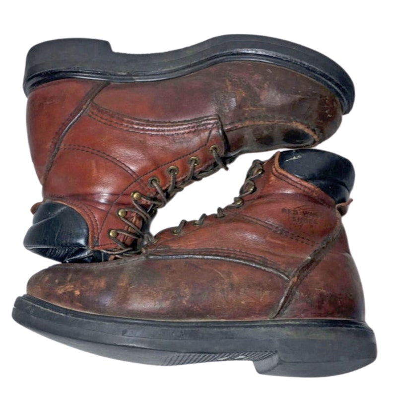 RED WING® 202 Brown Leather Lace up Boots Men's Size 8.5 E.E ...