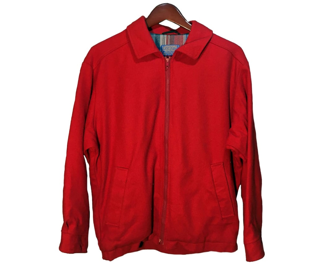 PENDLETON RED JACKET 100% Virgin Wool Men's Size M || Made in U.S.A ...