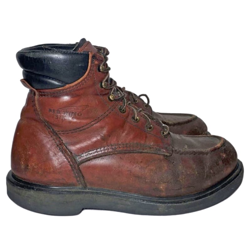 RED WING® 202 Brown Leather Lace up Boots Men's Size 8.5 E.E. Military ...