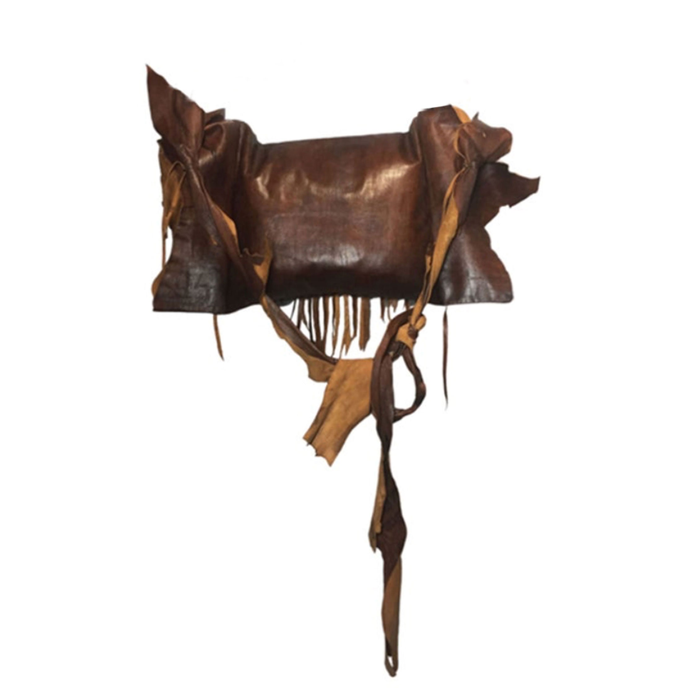 VINTAGE BROWN LEATHER Tribal Ethnic Primitive Crossbody Bag Boho Hippie ...