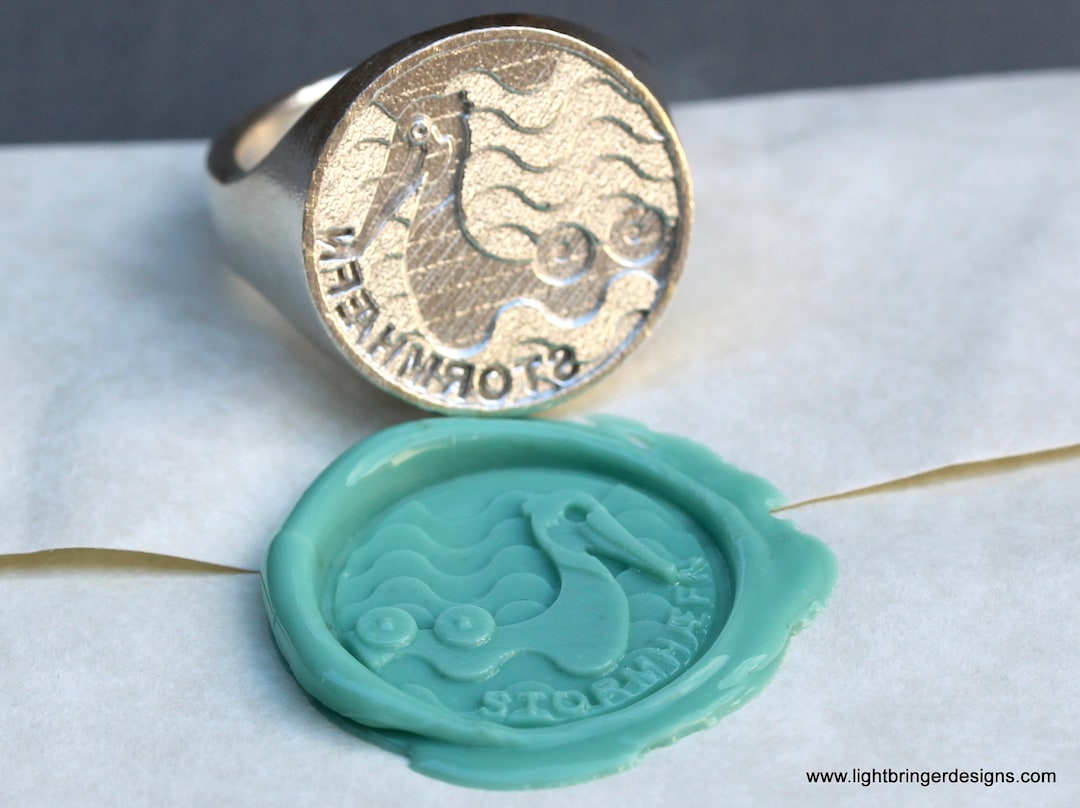 Custom Signet Ring for Wax Sealing, Free Engraving! - Etsy