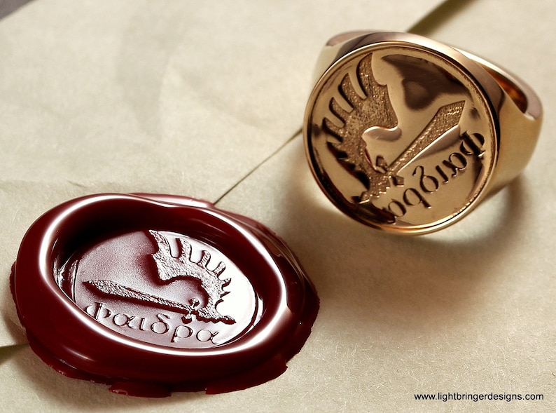 Custom Signet Ring for Wax Sealing Free Engraving - Etsy