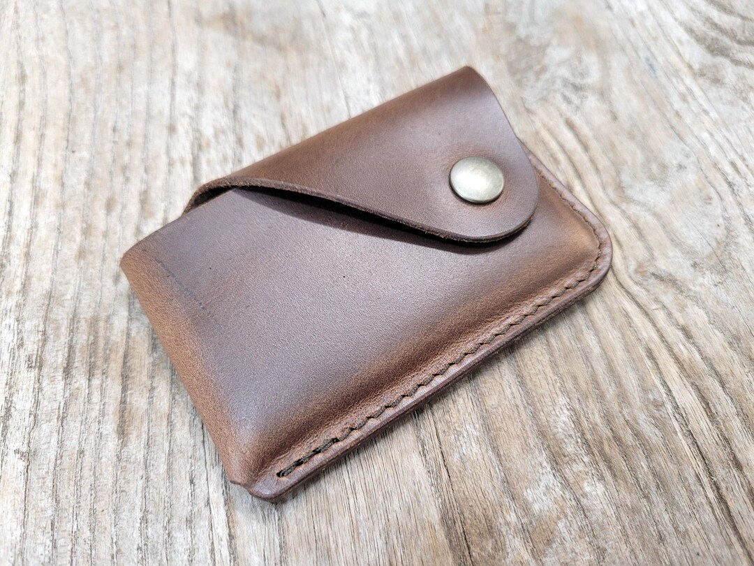 Horween Leather Business Card Holder, Slim Leather Business Card Case ...