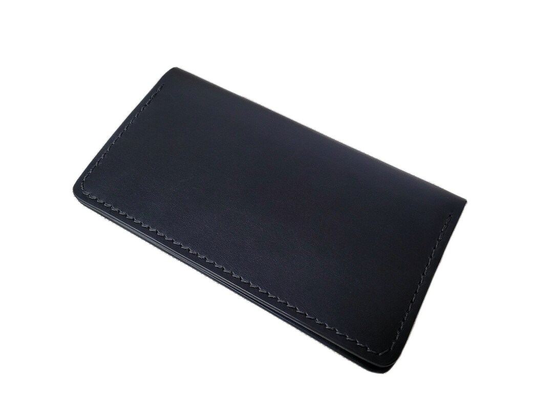 Black Leather Checkbook Cover, Free Initial Monogram Personalization - Etsy