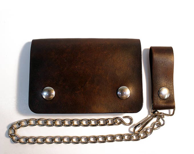 Brown Biker Wallet Chain Wallet Mens Leather Wallet Small - Etsy
