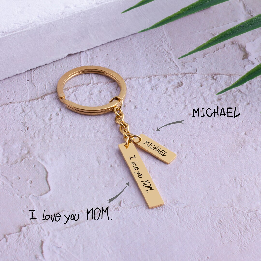 Personalized Vertical Keychain Actual Hand Writing Signature Memory ...