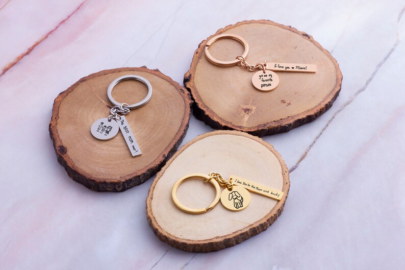Personalized Engrave Keychain From Actual Hand Writing Family - Etsy