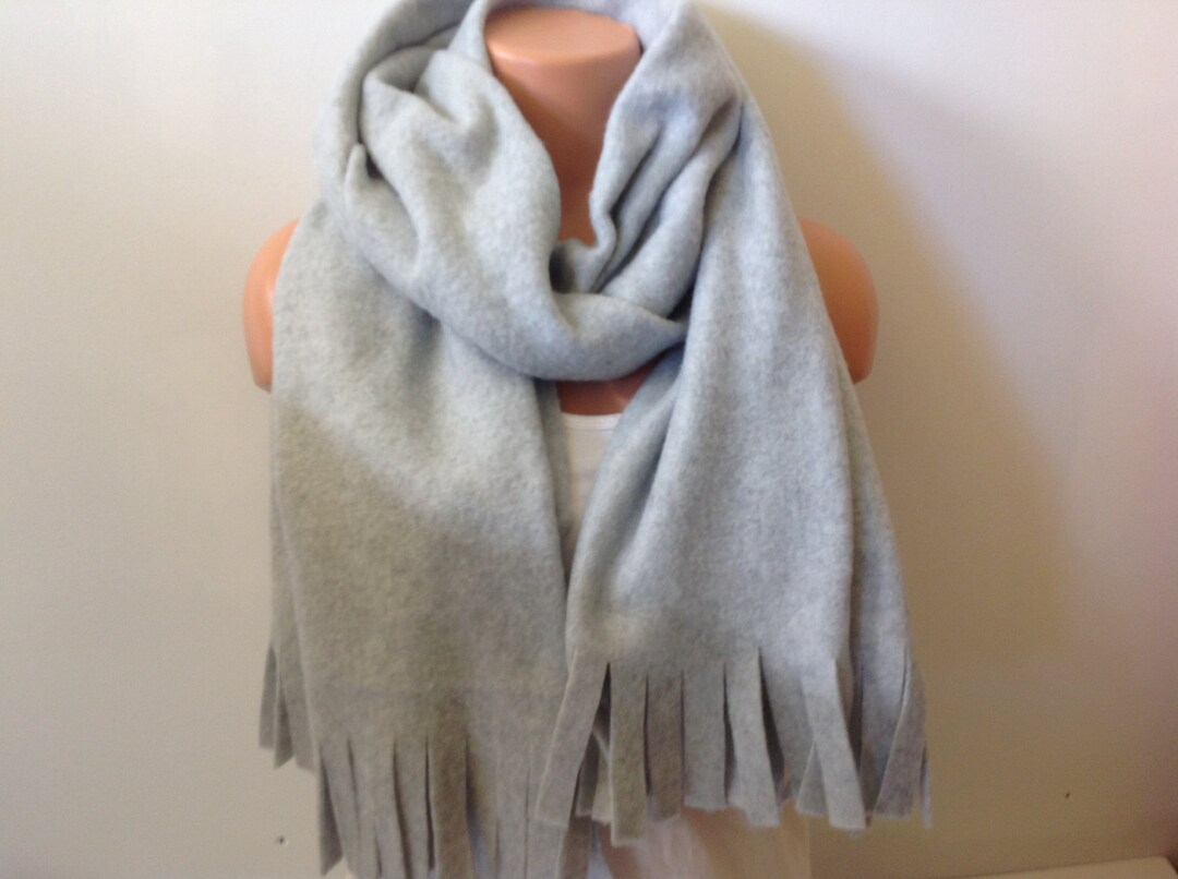 Light Grey Long Plaid Scarf Christmas Gift, Winter Scarf, Winter ...