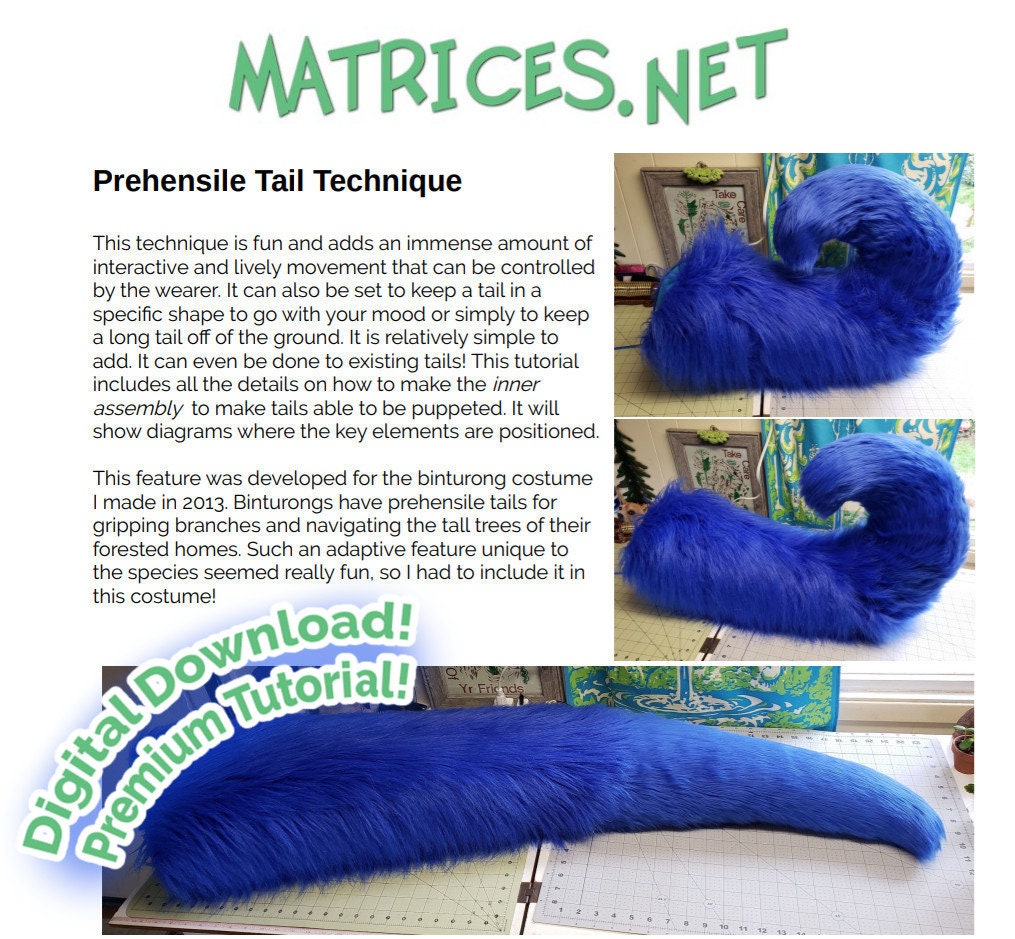 Premium Tutorial: Prehensile Tail Technique for Fursuits - Etsy