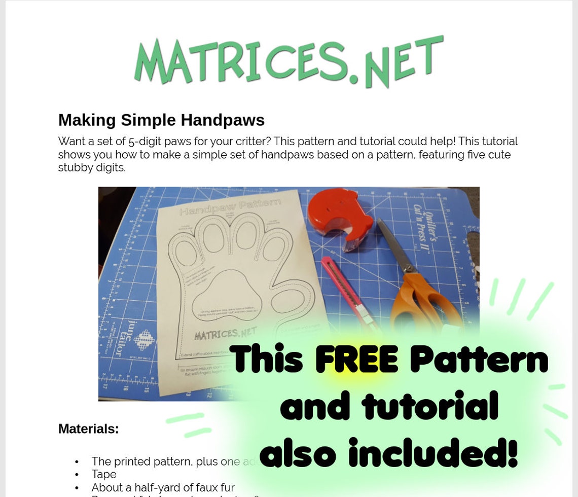 Pattern and Tutorial: Retractable Claws for Fursuits | Etsy Canada