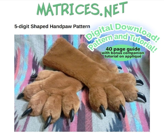 Pattern and Tutorial: Shaped 5-digit Handpaws - Etsy