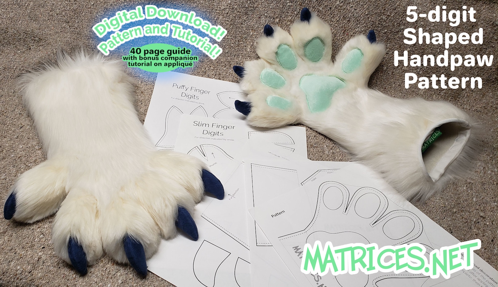 Pattern and Tutorial: Shaped 5-digit Handpaws - Etsy