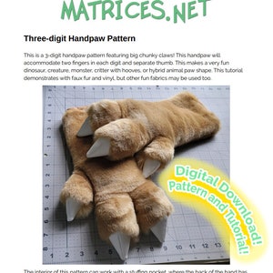 Pattern and Tutorial: 3-digit Handpaws With Big Claws! - Etsy