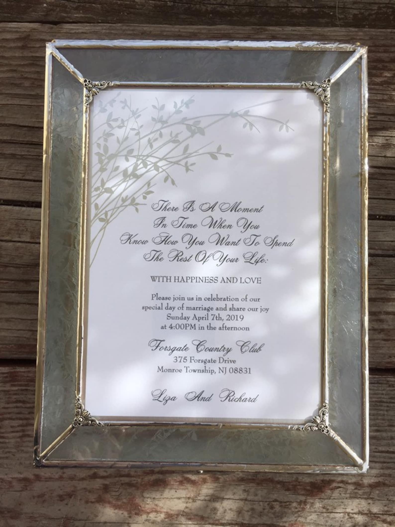 Stained Glass Invitation Keepsake Box With Border for Wedding or Bat ...